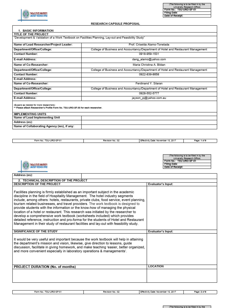 SF-01-Researched A Proposed Textbook On Facilities Planning With ...