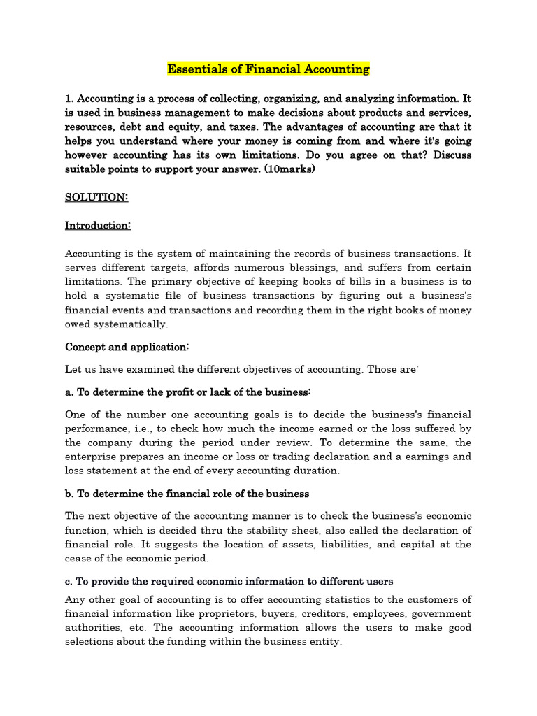 Essentials of Financial Accounting Overview | PDF | Debits And Credits ...