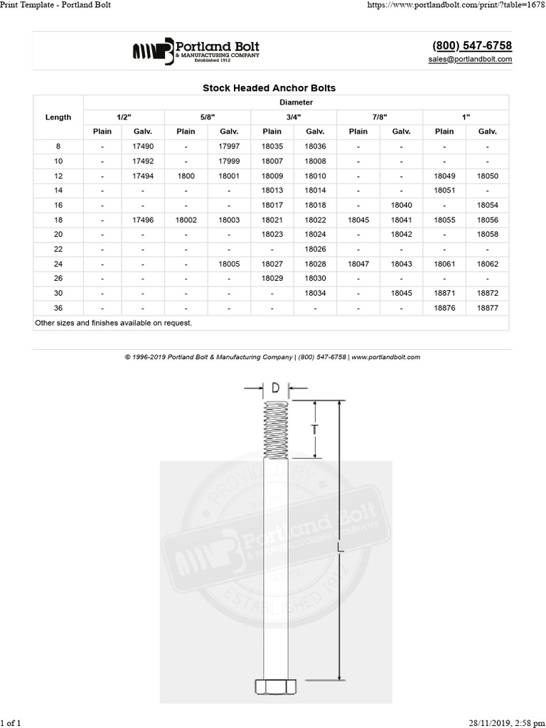 Headed Anchor Bolt | PDF