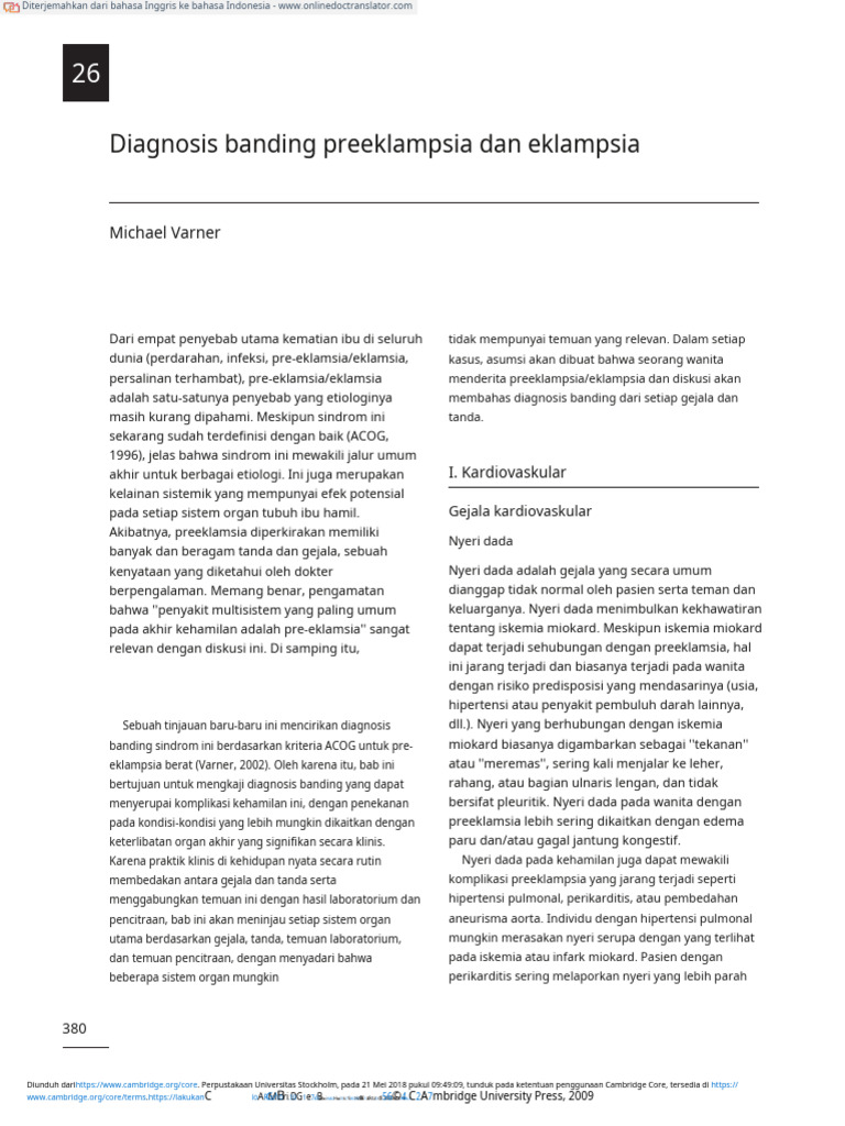 Diagnosis Banding Eklampsia dan Preeklampsia | PDF