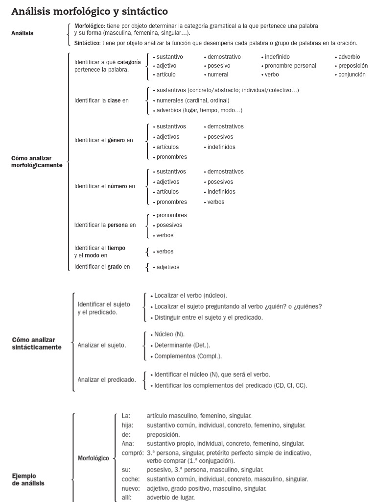 Analisis Morfologico y Sintactico | PDF | Verbo | Predicado (Gramática)