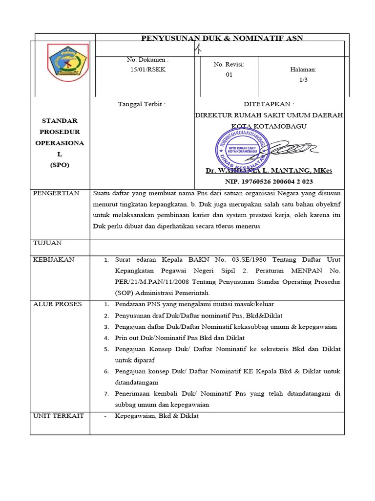 SPO DUK Dan Nominatif ASN | PDF