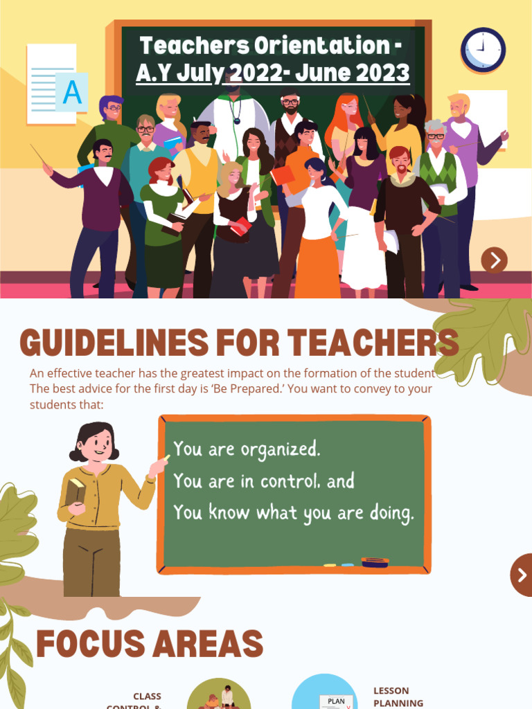 Teacher's Orientation | PDF | Teachers | Lesson Plan