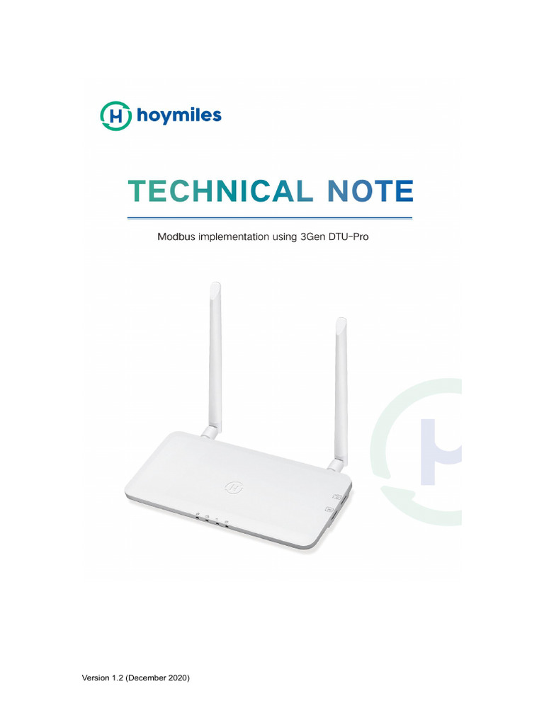 Technical Note Modbus Implementation Using 3gen DTU Pro V1.2 | PDF | Computer Network | Port ...