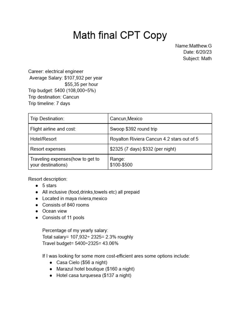 Math Final CPT | PDF