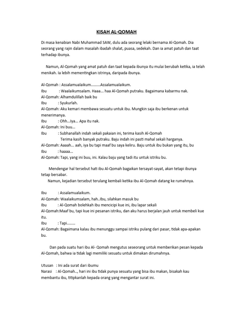 Naskah Drama Al-Qomah | PDF