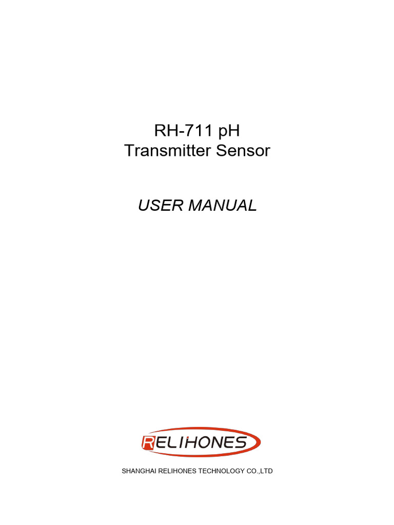RH-711 ORP Transmitter Sensor User Manual | PDF | Sensor | Computer Engineering