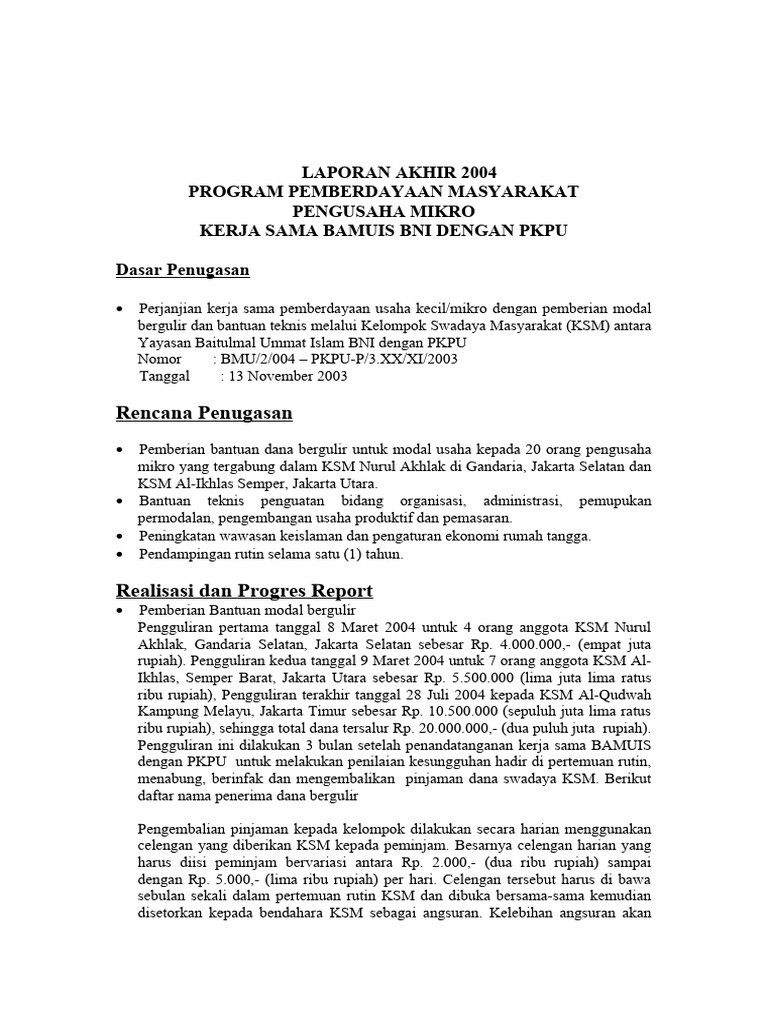 Contoh Standar Laporan | PDF