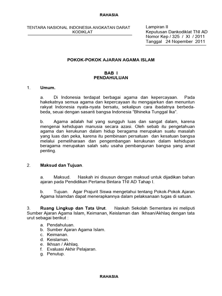 Hanjar Pokok-Poko Ajaran Agama Islam | PDF | Filsafat | Kajian Bahasa Asing