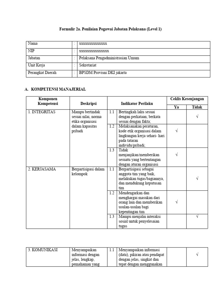 Contoh Pengisian Form 2 - 4 AKPK 2023 | PDF