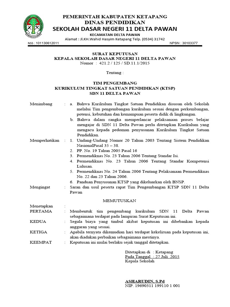 Berita Acara Penyusunan Kurikulum Pdf