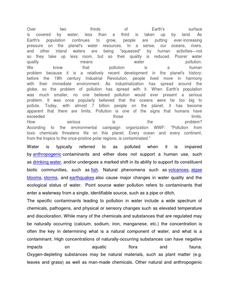 English | PDF | Water Pollution | Human Impact On The Environment