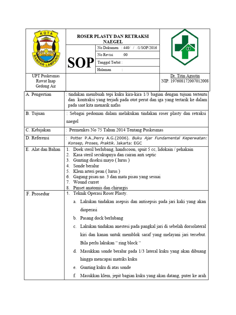 Sop Roser Plasty Dan Retraksi Naegel | PDF