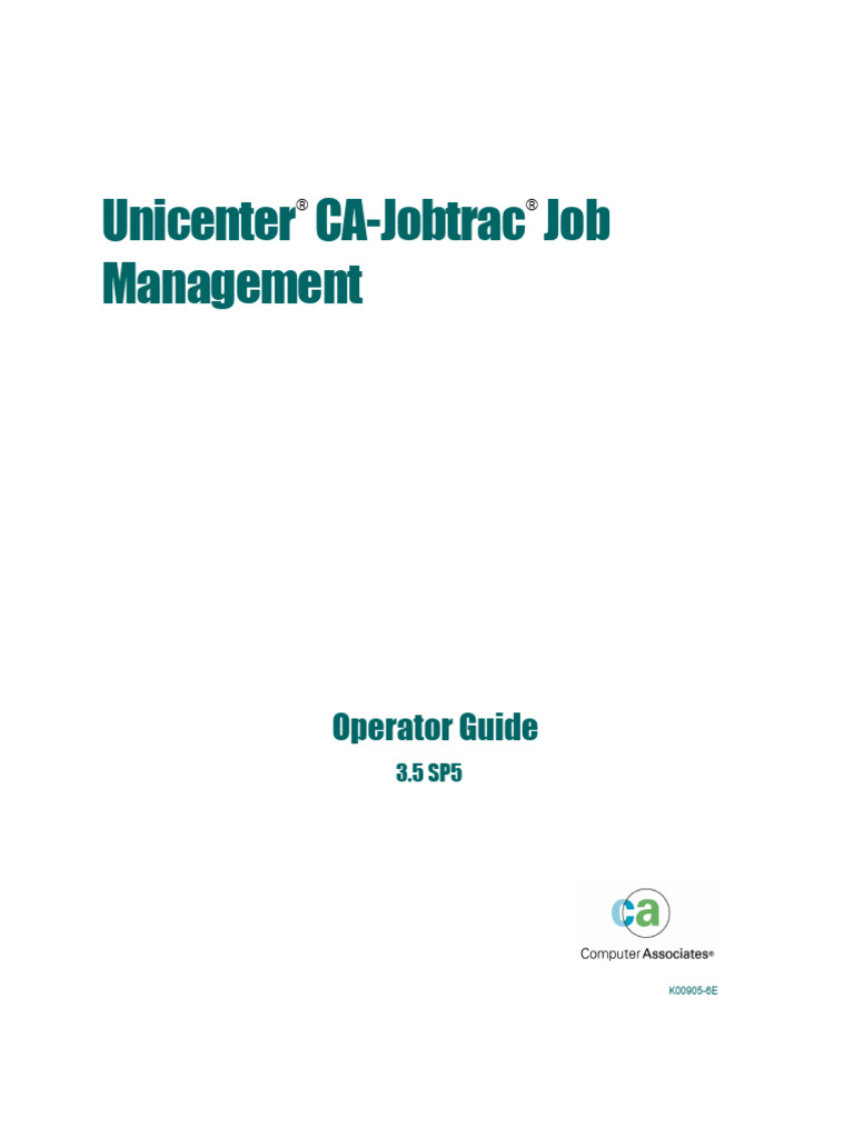 Unicenter Jobtrac Management | PDF | Computer Architecture | Computing