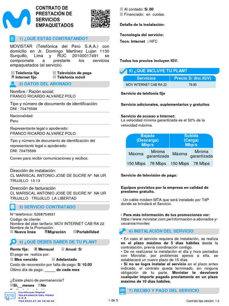 1) ¿Qué Estás Contratando?: 5) ¿Qué Incluye Tu Plan? Servicios Precio S ...