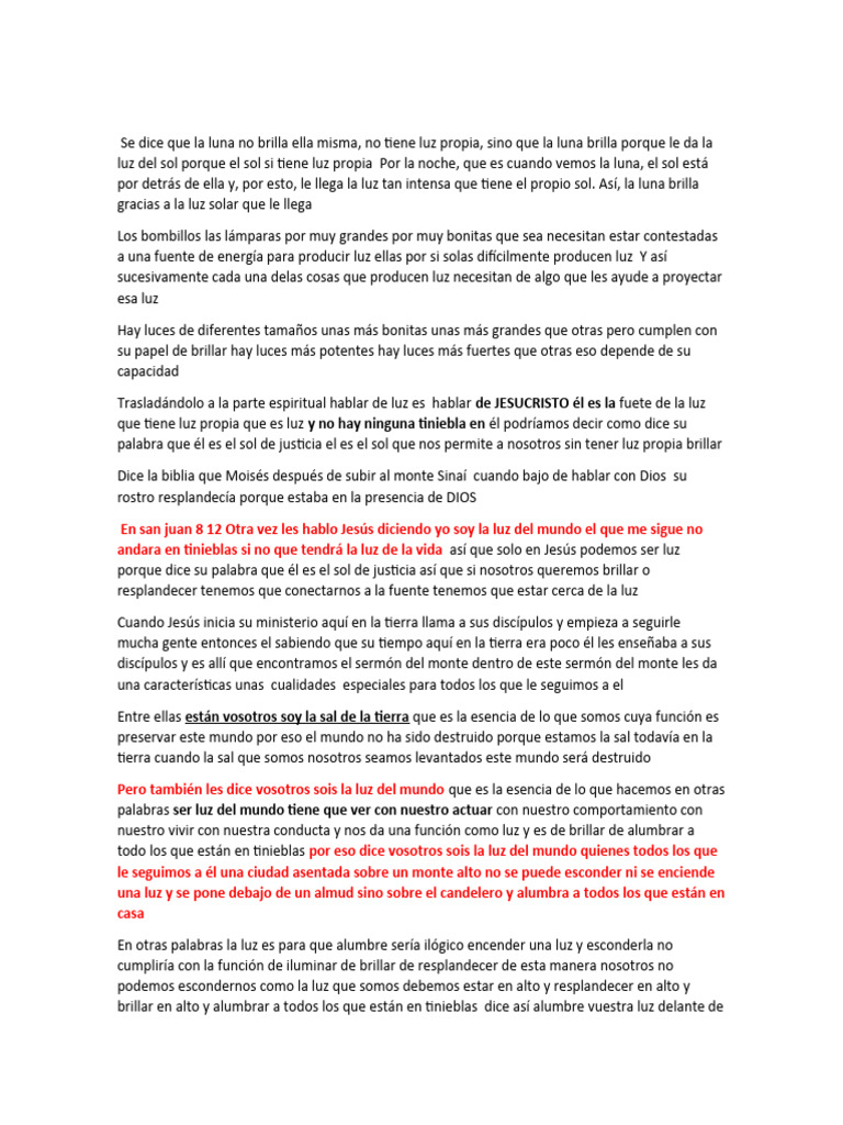 Soy La Luz | PDF