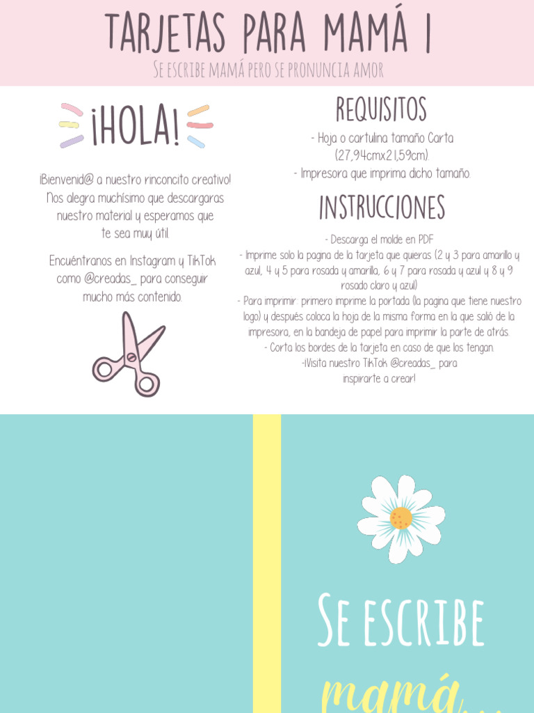 Tarjeta Día De Las Madres 1 Pdf