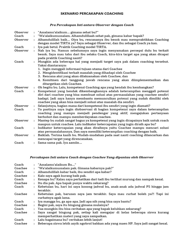 Coaching Model TIRTA | PDF