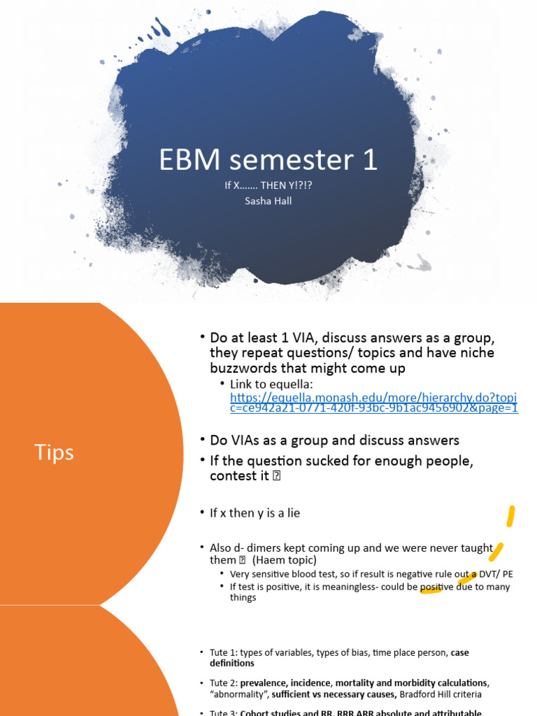 Year A EBM Semester 1 Edited | PDF | Incidence (Epidemiology ...