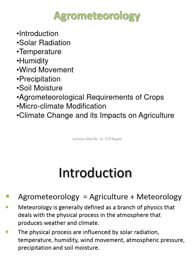 1 Agrometeorology | PDF | Climate | Earth Sciences
