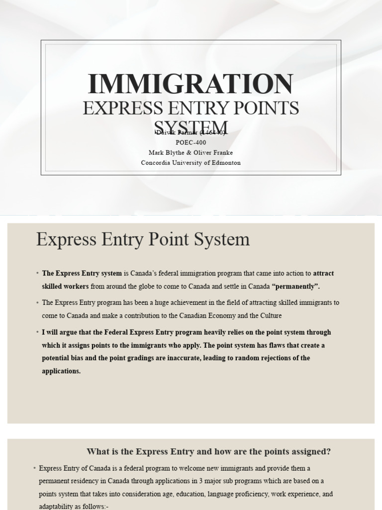 Introduction To The Canadian Express Entry PR System | PDF ...