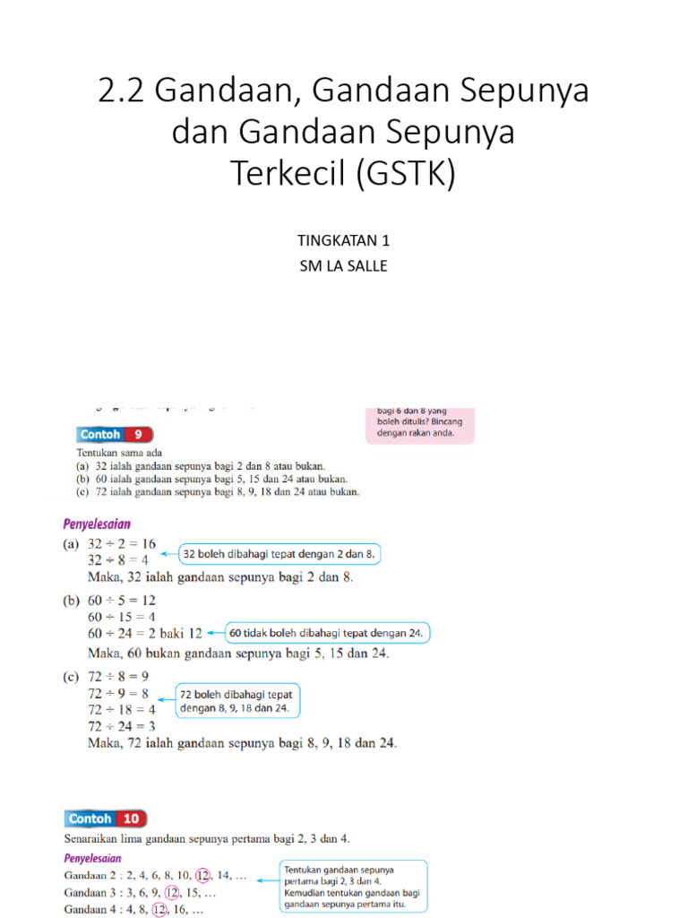 2.2 Gandaan, Gandaan Sepunya Dan Gandaan Sepunya Terkecil (GSTK) | PDF