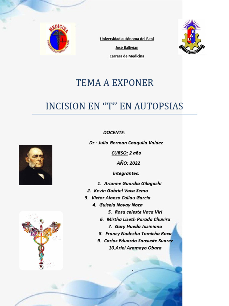 Incisión en T en Autopsias: Procedimiento y Uso | PDF | Salud y bienestar
