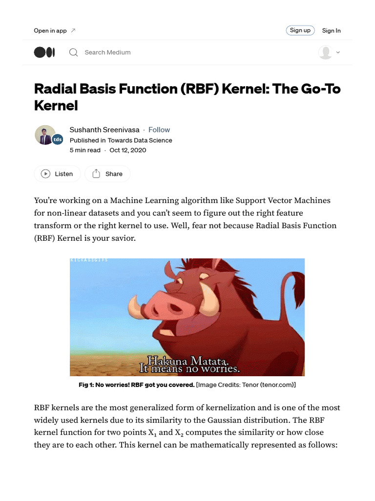 RBF Kernel: Key to Non-Linear SVMs | PDF | Support Vector Machine | Computational Neuroscience