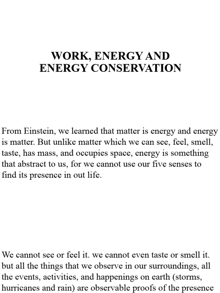 Work, Energy, and Conservation Principles | PDF | Force | Euclidean Vector