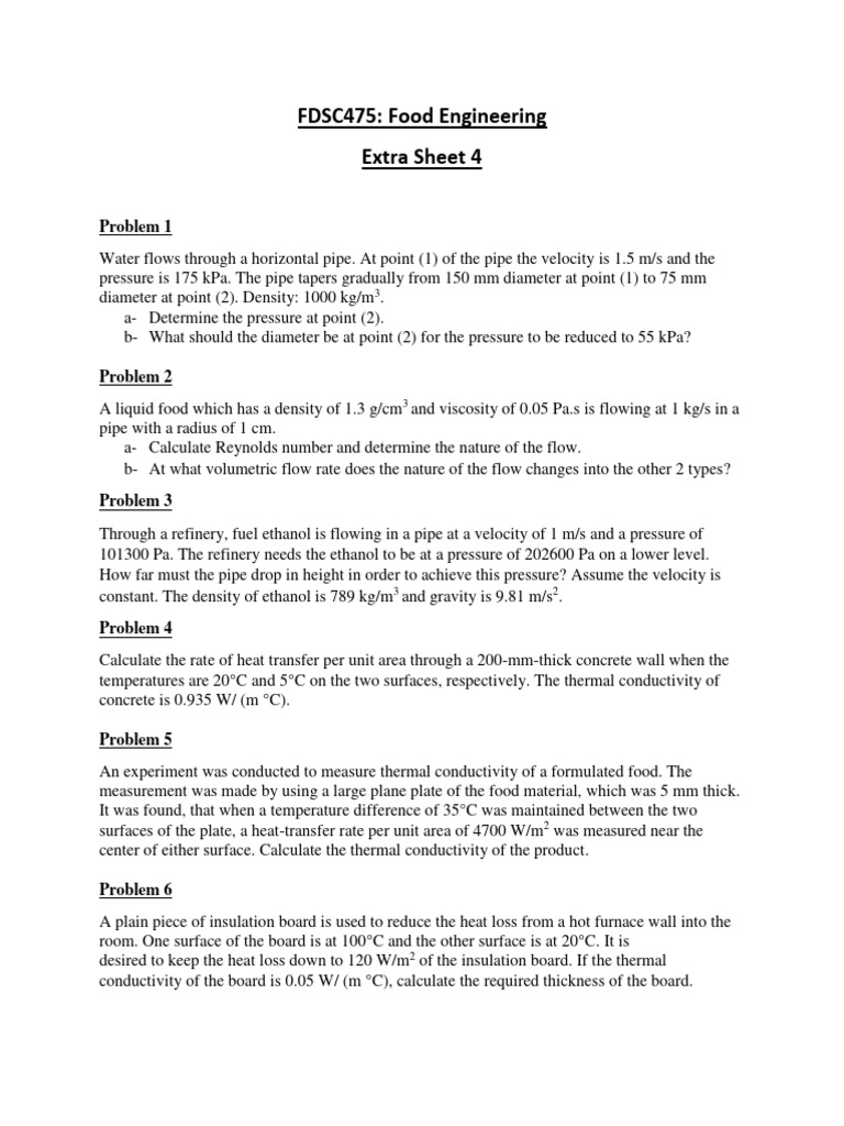 FDSC475 - Extra Sheet 4 | PDF