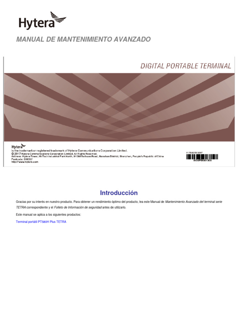 Hytera PT580H Plus TETRA Portable Terminal - Español - Manual de ...