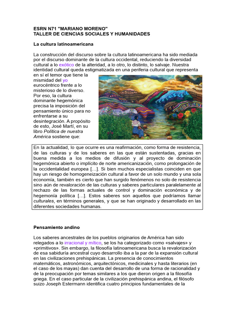 La Cultura Latinoamericana | PDF | Multiculturalismo | Interculturalidad