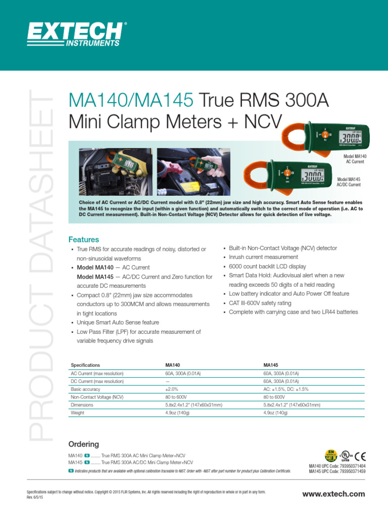 MA140 MA145 DS-en | PDF | Metrology | Electronics