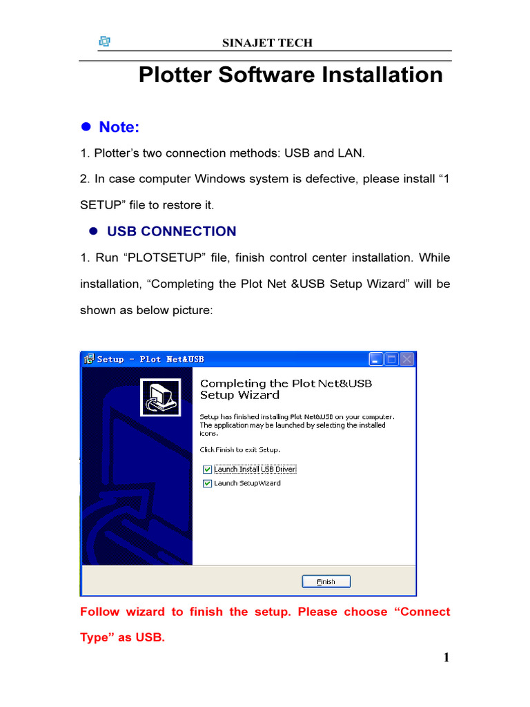 Plotter Software Installation | PDF | Local Area Network | Usb