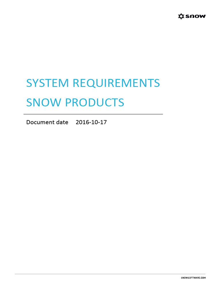 Snow Software System Requirements Guide | PDF | Microsoft Windows ...