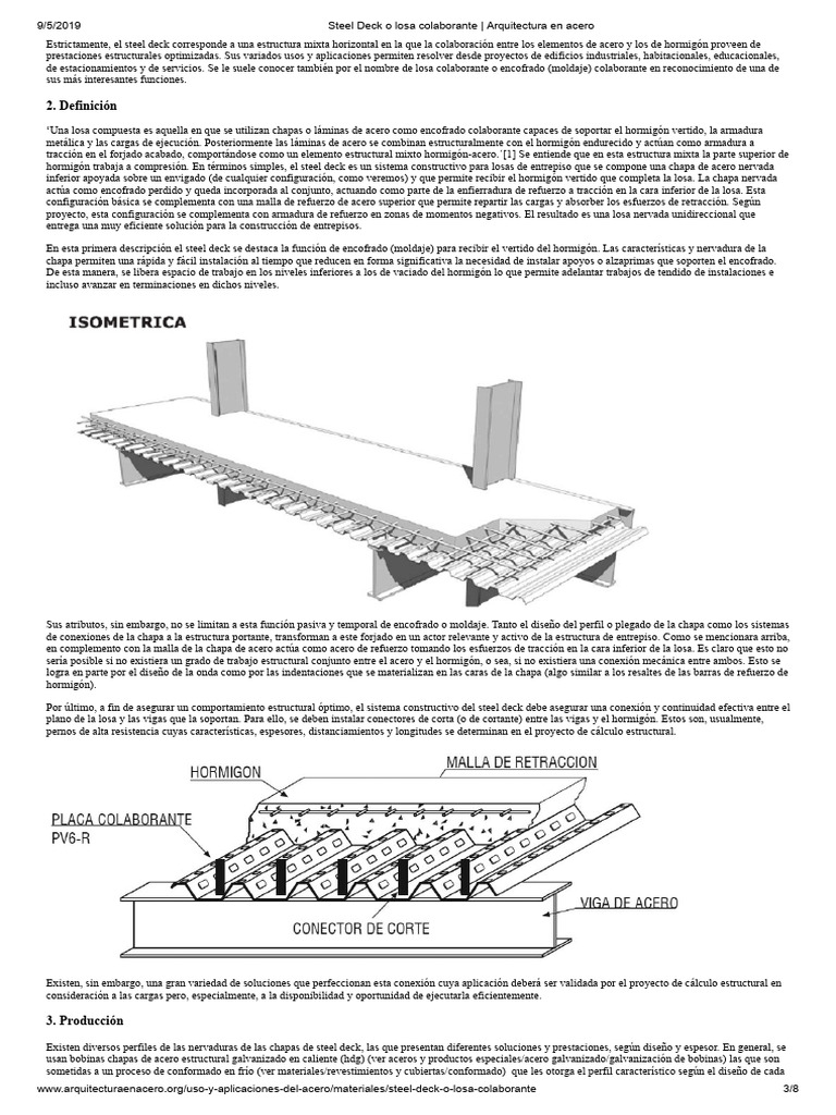 Steel Deck o Losa Colaborante - Arquitectura en Acero | PDF | Hormigón ...