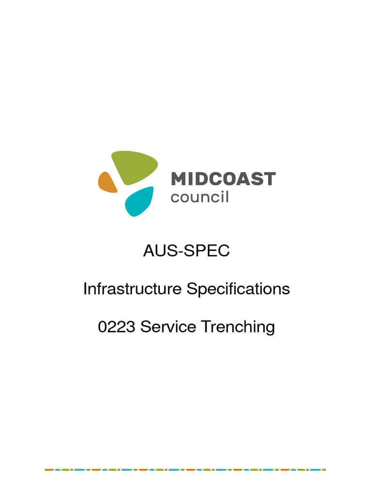 MidCoast Council Service Trenching Specs | PDF | Road Surface | Concrete