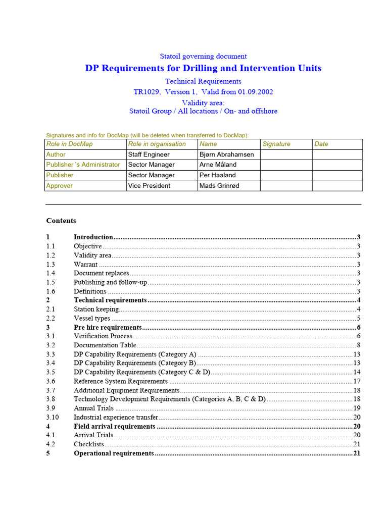 DP Requirements For Drilling and Intervention Units | PDF