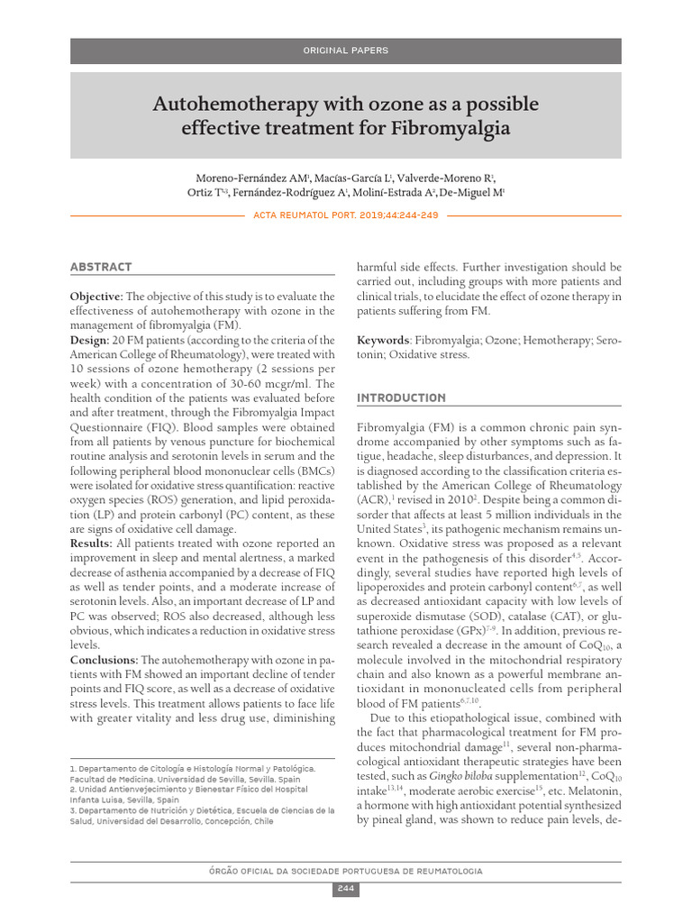 1270 Autohemotherapy With Ozone As A Possible Effective Treatment For ...