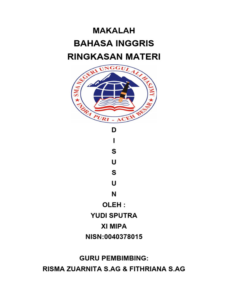 Cover Makalah Bahasa Inggris Bisa Di Edit | PDF | Sains & Matematika