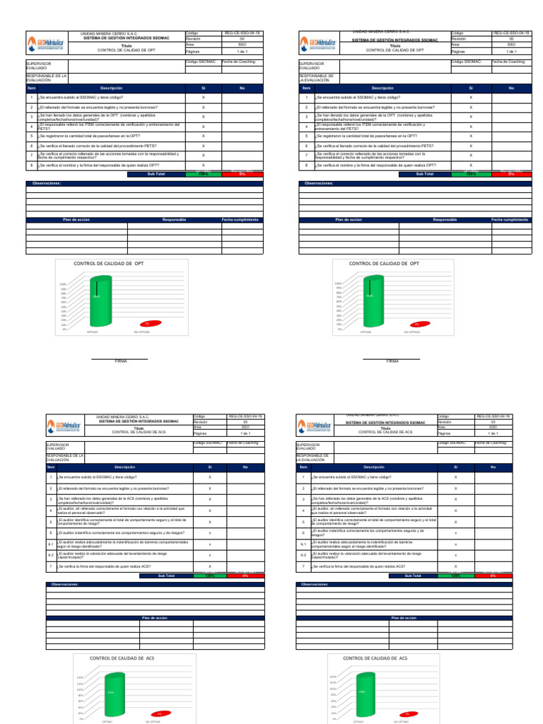 Formatos Control de Calidad GEO Agosto | PDF | Auditoría | Business