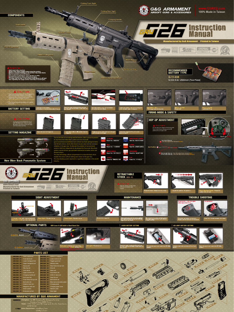 G&G G26 Manual | Download Free PDF | Trigger (Firearms) | Military ...
