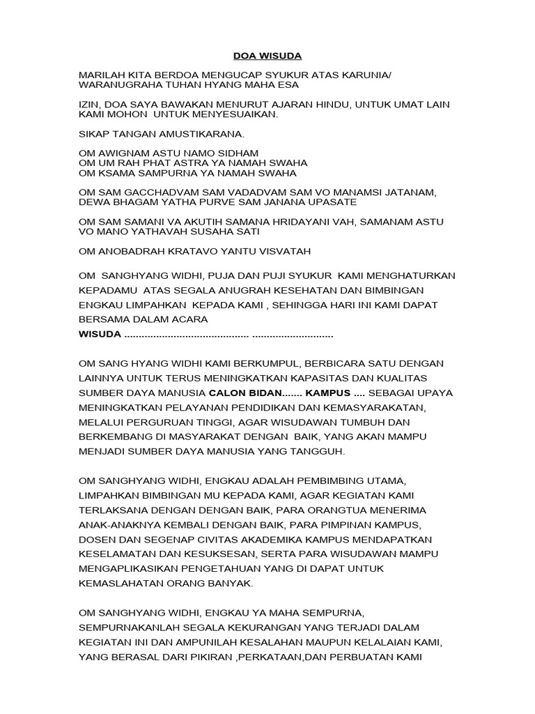 Doa Untuk Wisuda 2 | PDF | Agama & Spiritualitas