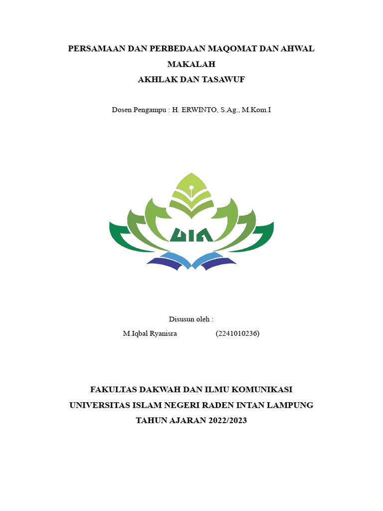 Persamaan Dan Perbedaan Maqomat Dan Ahwal | PDF