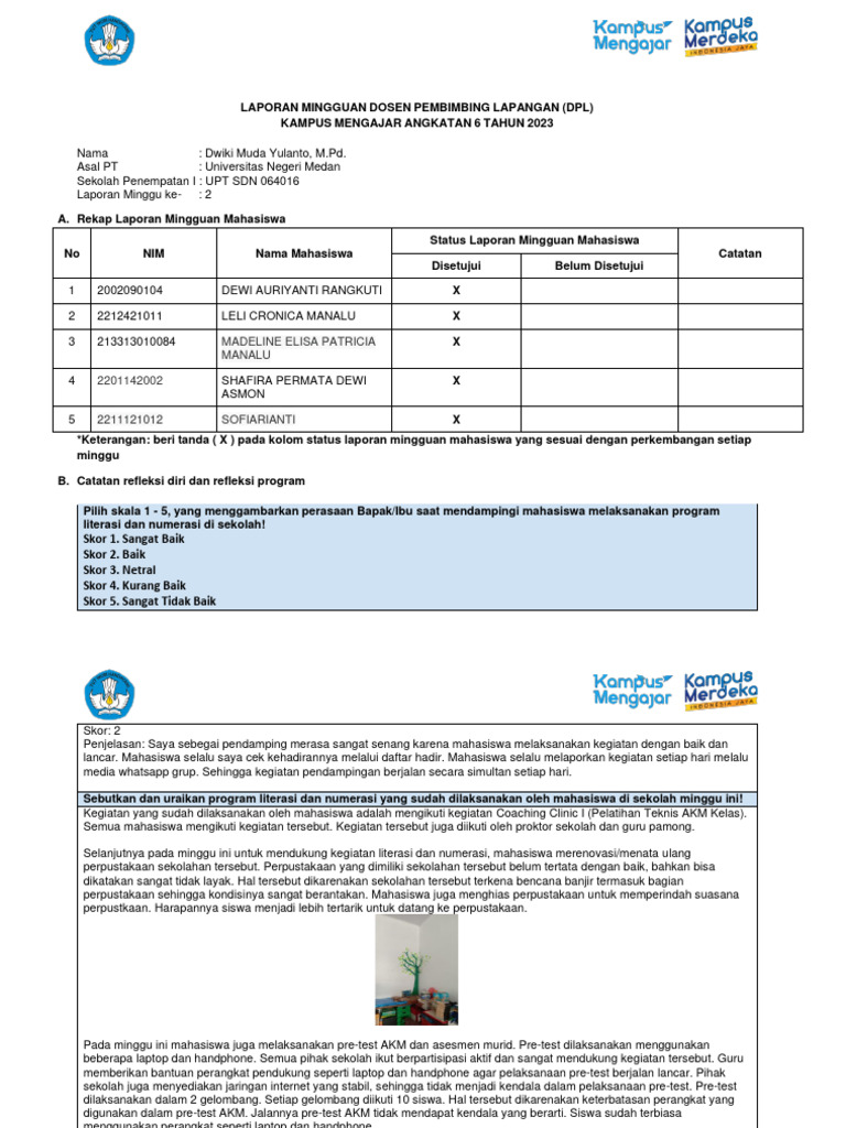 Laporan Minggu Ke 2 | PDF