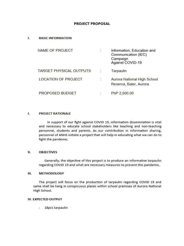 Project-Proposal - Iec Anhs | PDF