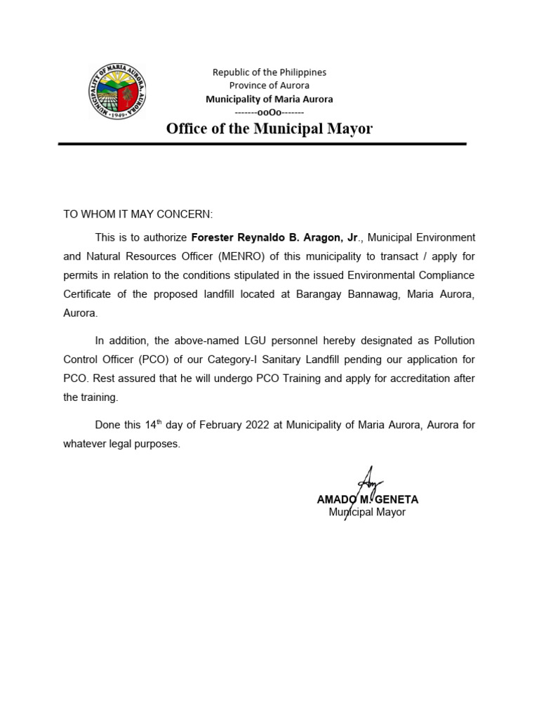 Authorization PCO | PDF