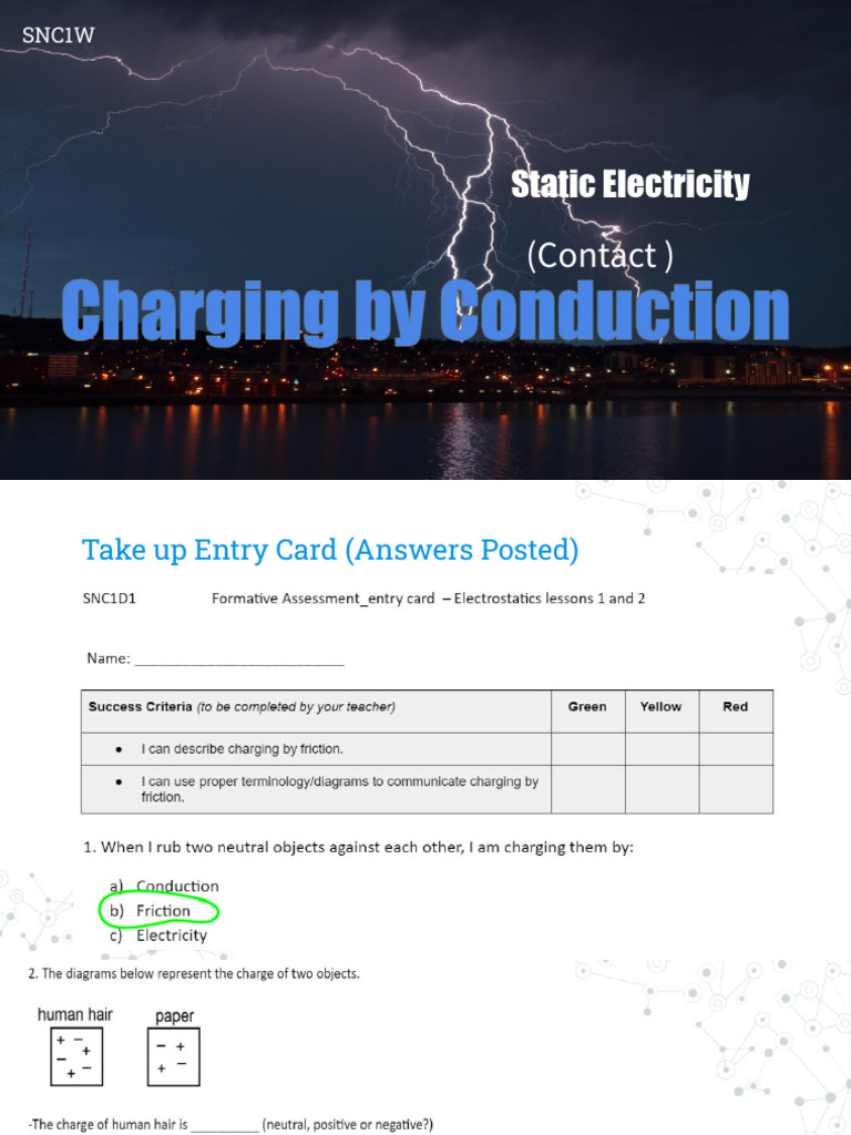 Example Charging by Conduction Lab Slides | PDF | Electric Charge ...