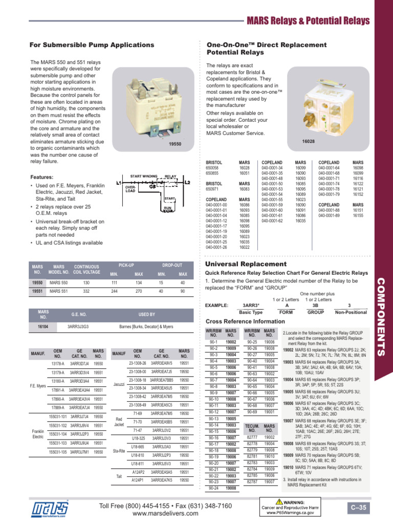 C-35 - Potential Relays Catalog | PDF | Relay | Mechanical Engineering