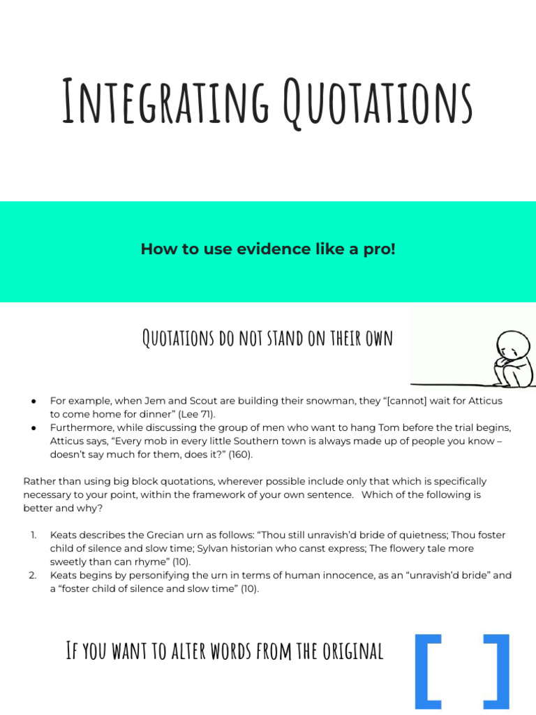 Lesson Slides For Integrating Quotations | PDF | Punctuation | Comma